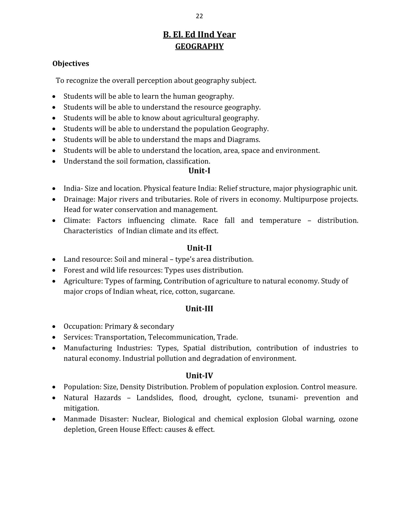 B.EL.Ed Luckow University Second Year Syllabus - Beled.in