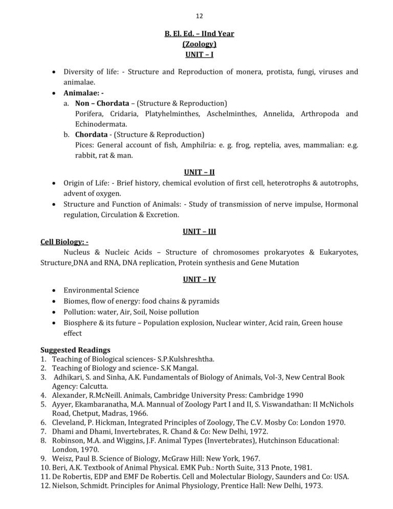 B.EL.Ed Luckow University Second Year Syllabus - Beled.in